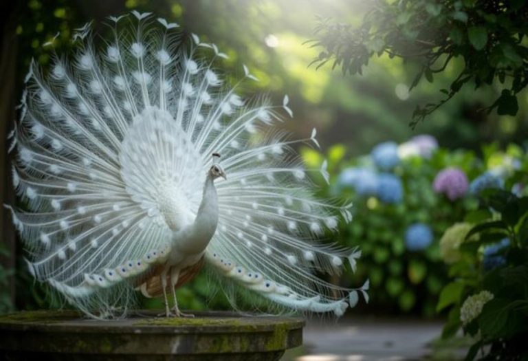 Albino Peacock: A Rare Stunner of the Animal World
